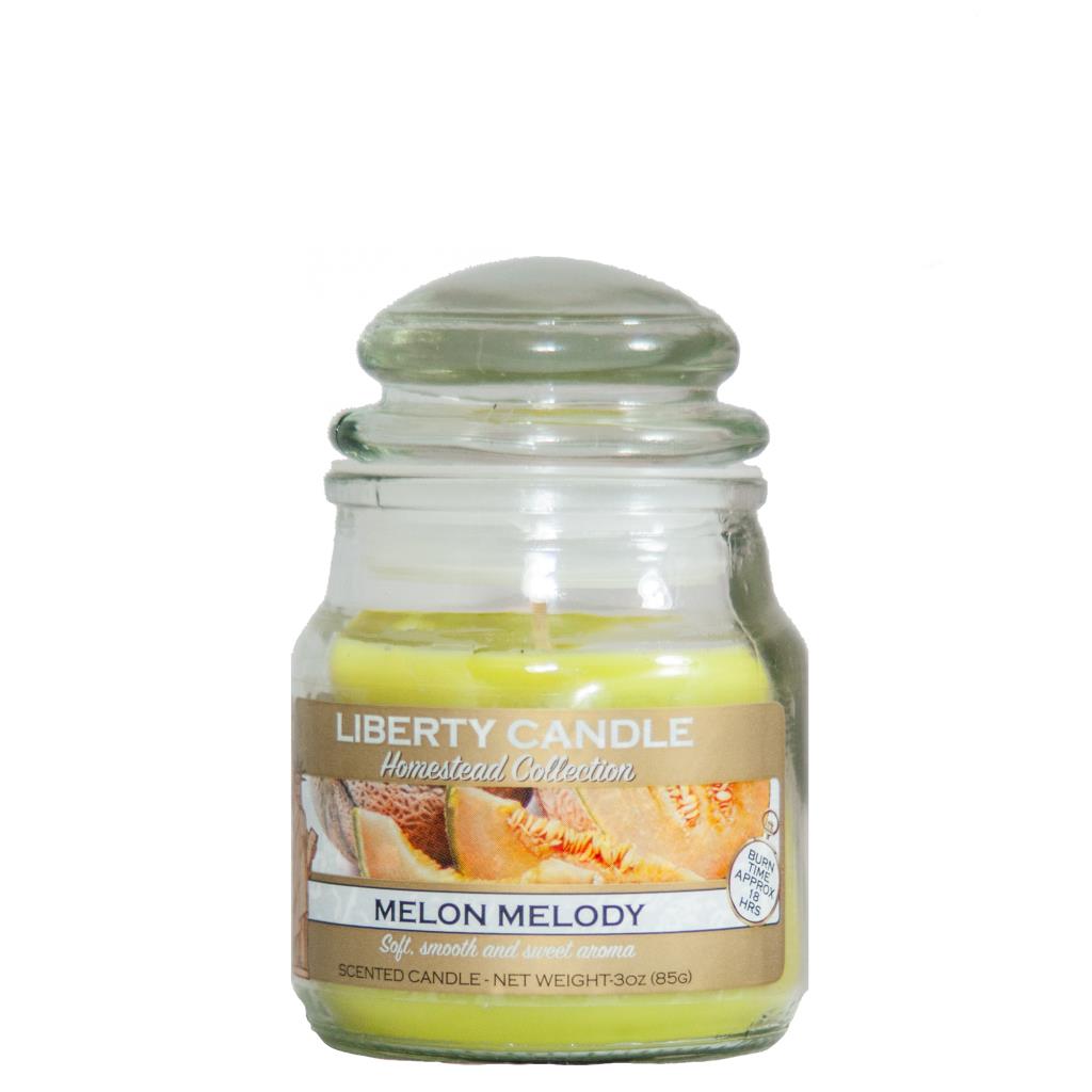 Homestead Candle 3oz Glass Jar Bubble Lid - Melon Medley
