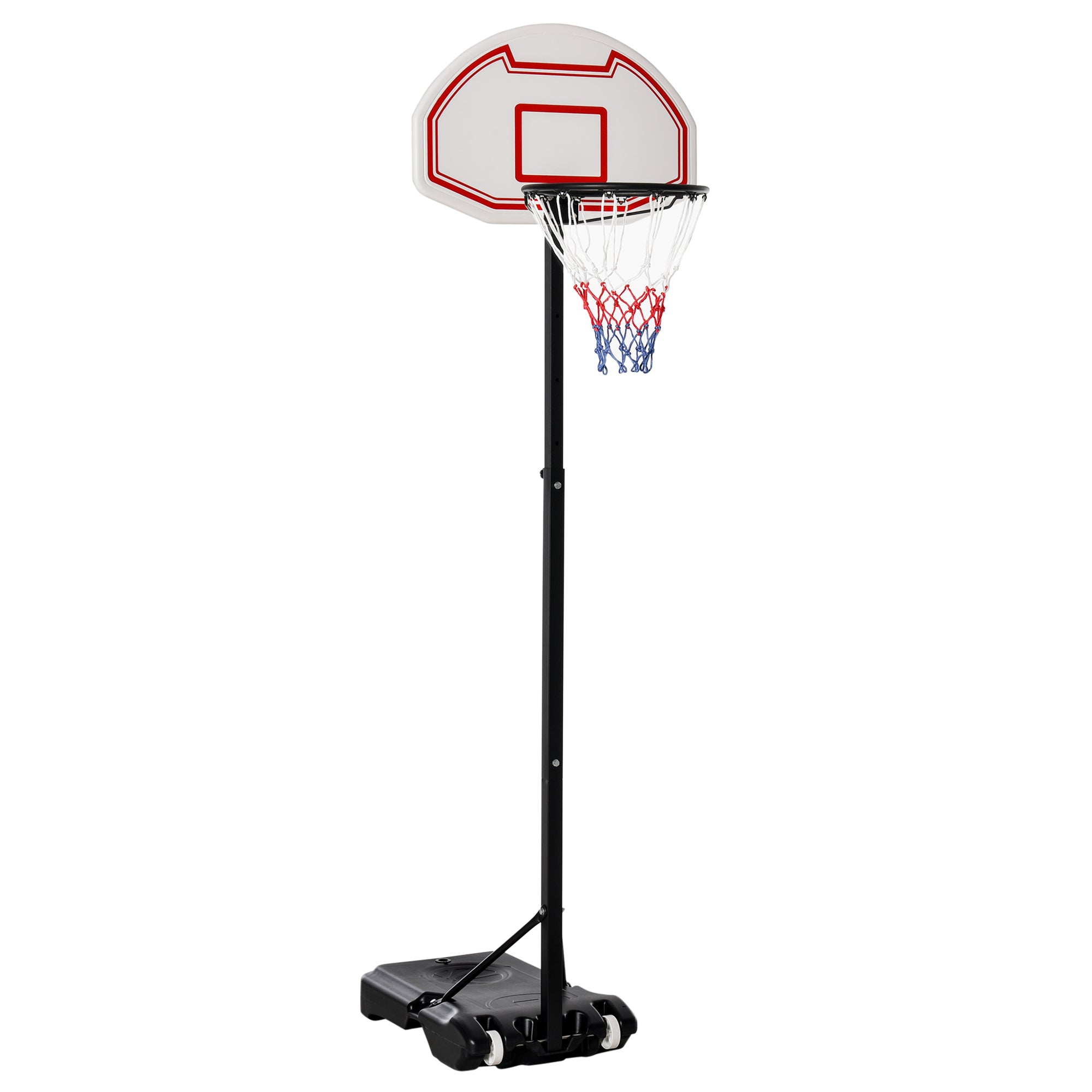 HOMCOM 155-210cm Height Adjustable Basketball Stand Backboard Portable