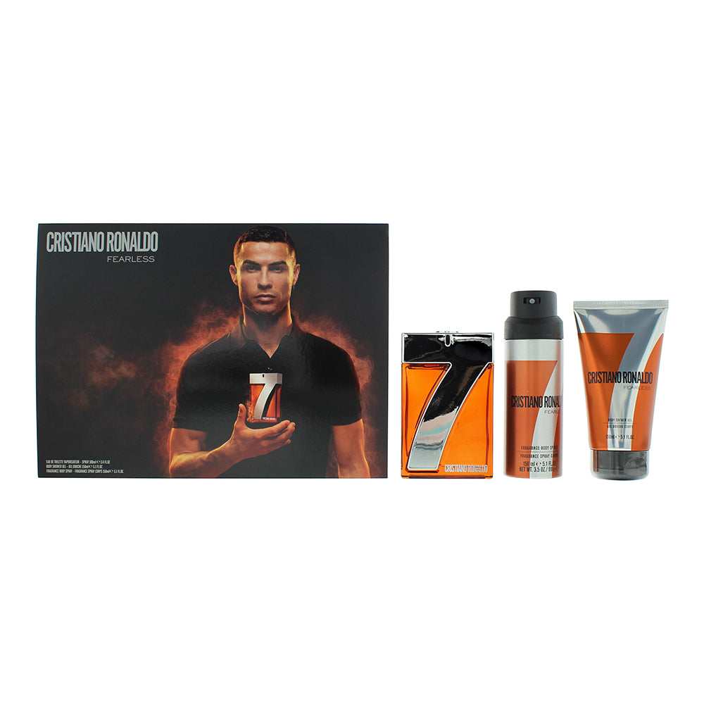 Cristiano Ronaldo Cr7 Fearless 3 Piece Gift Set: Eau de Toilette 100ml