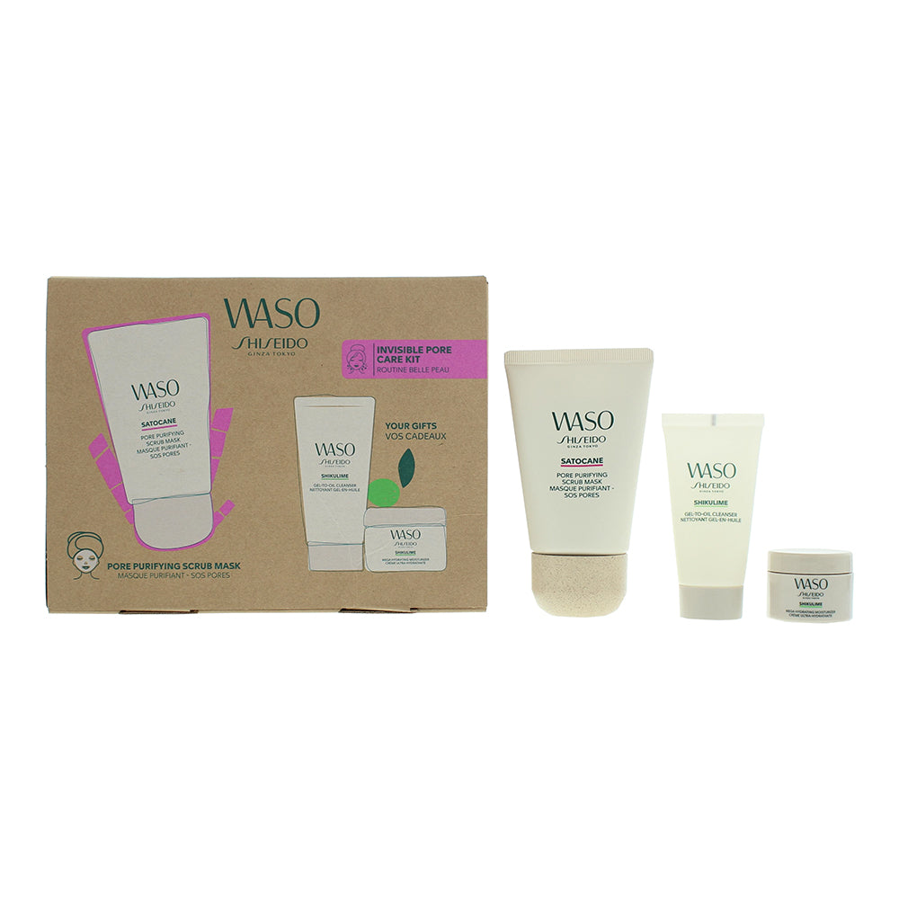 Shiseido Waso Invisible Pore Care 3 Piece Gift Set: Moisturiser 15ml