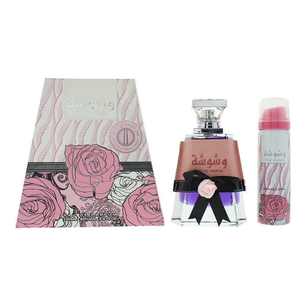 Lattafa Washwasha 2 Piece Gift Set: Eau de Parfum 100ml - Deodorant Sp