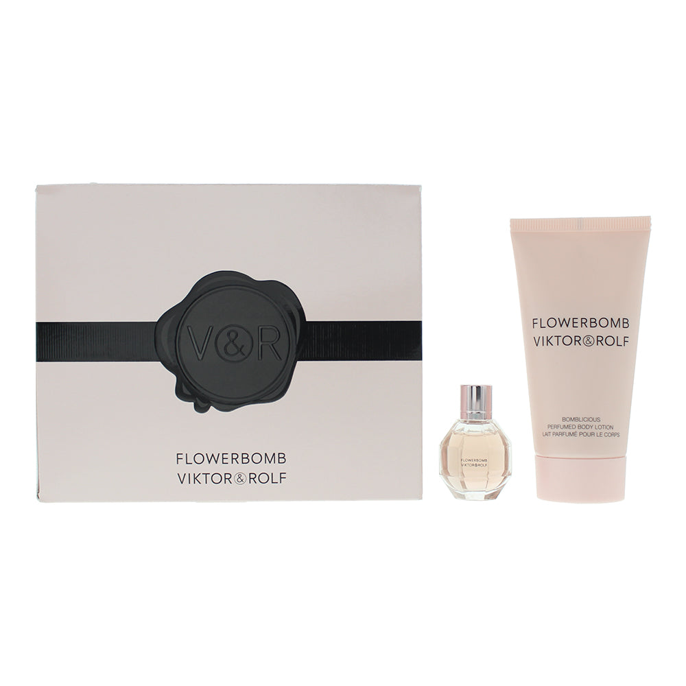 Viktor & Rolf Flowerbomb 2 Piece Gift Set: Eau De Parfum 7ml - Body Lo