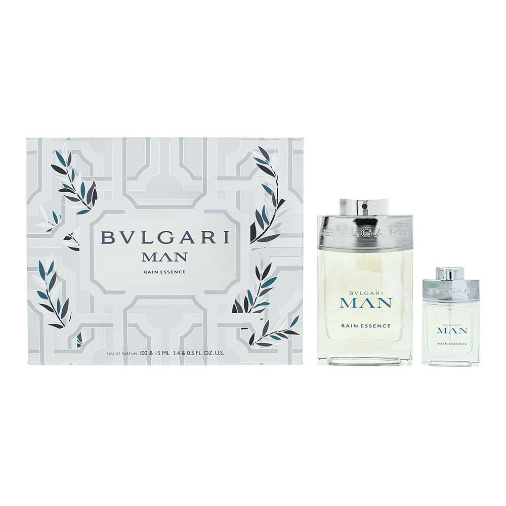 Bulgari Man Rain Essence 2 Piece Gift Set: Eau De Parfum 100ml - Eau D