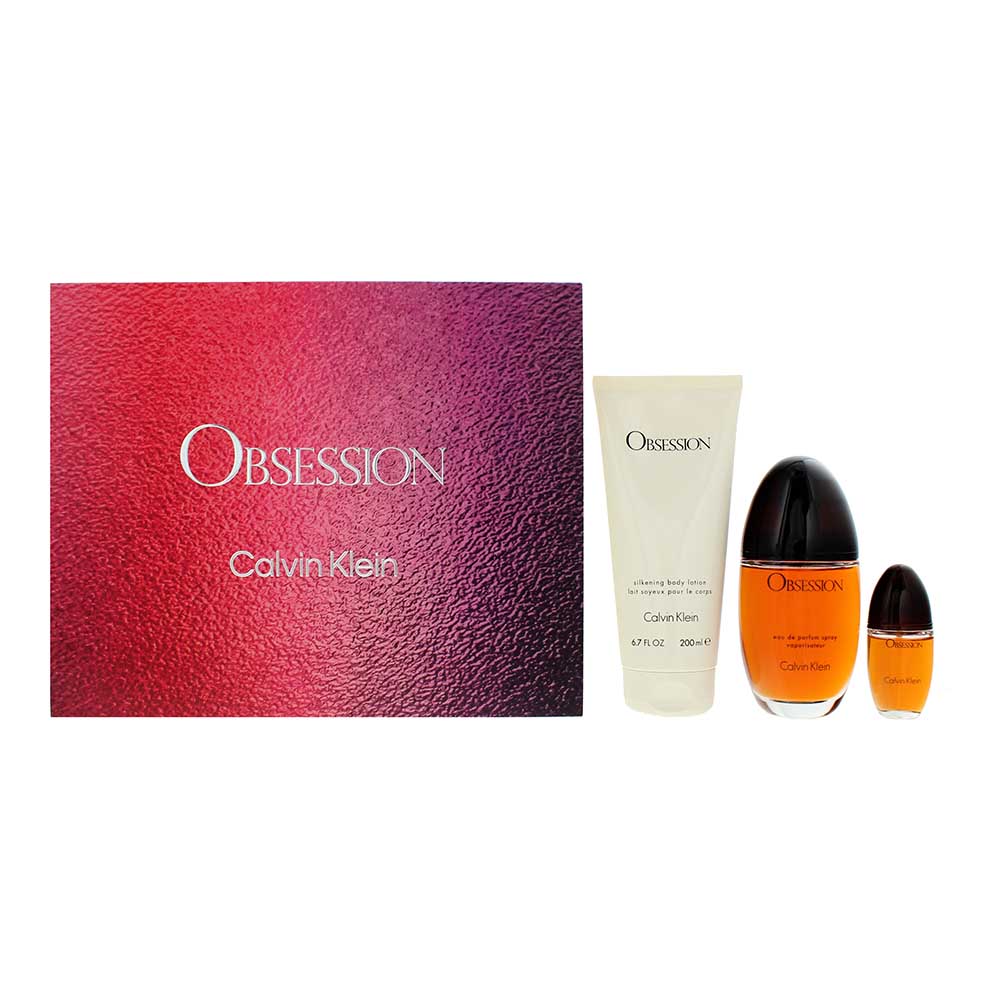 Calvin Klein Obsession For Women 3 Piece Gift Set: Eau de Parfum 100ml