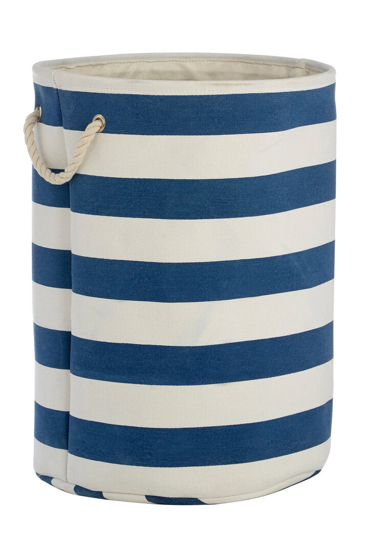 Nautical Blue And White Stripes Laundry Hamper