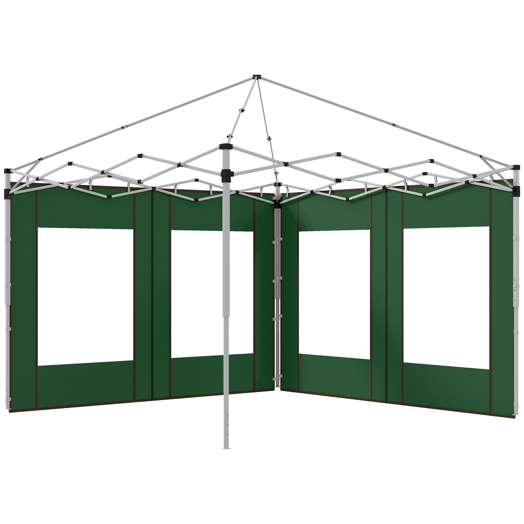 Outsunny 3x3(m) or 3x6m Pop Up Gazebo Side Panels with Windows, Green