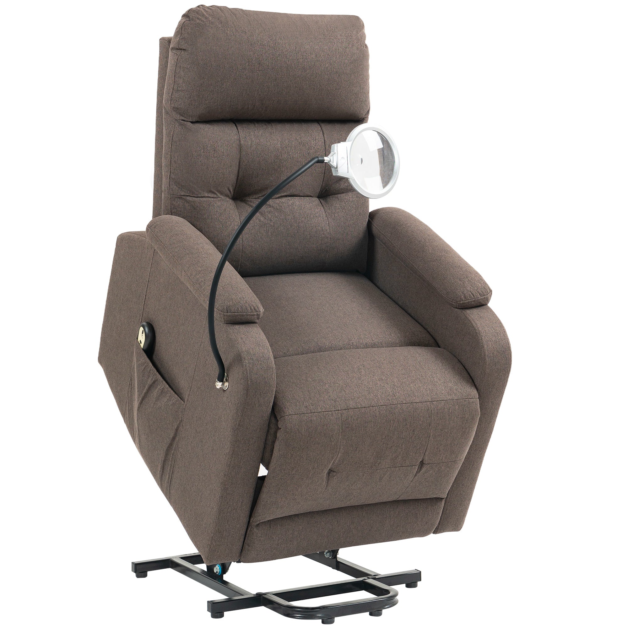 HOMCOM Linen Fabric Electric Recliner Chair with Remote Control