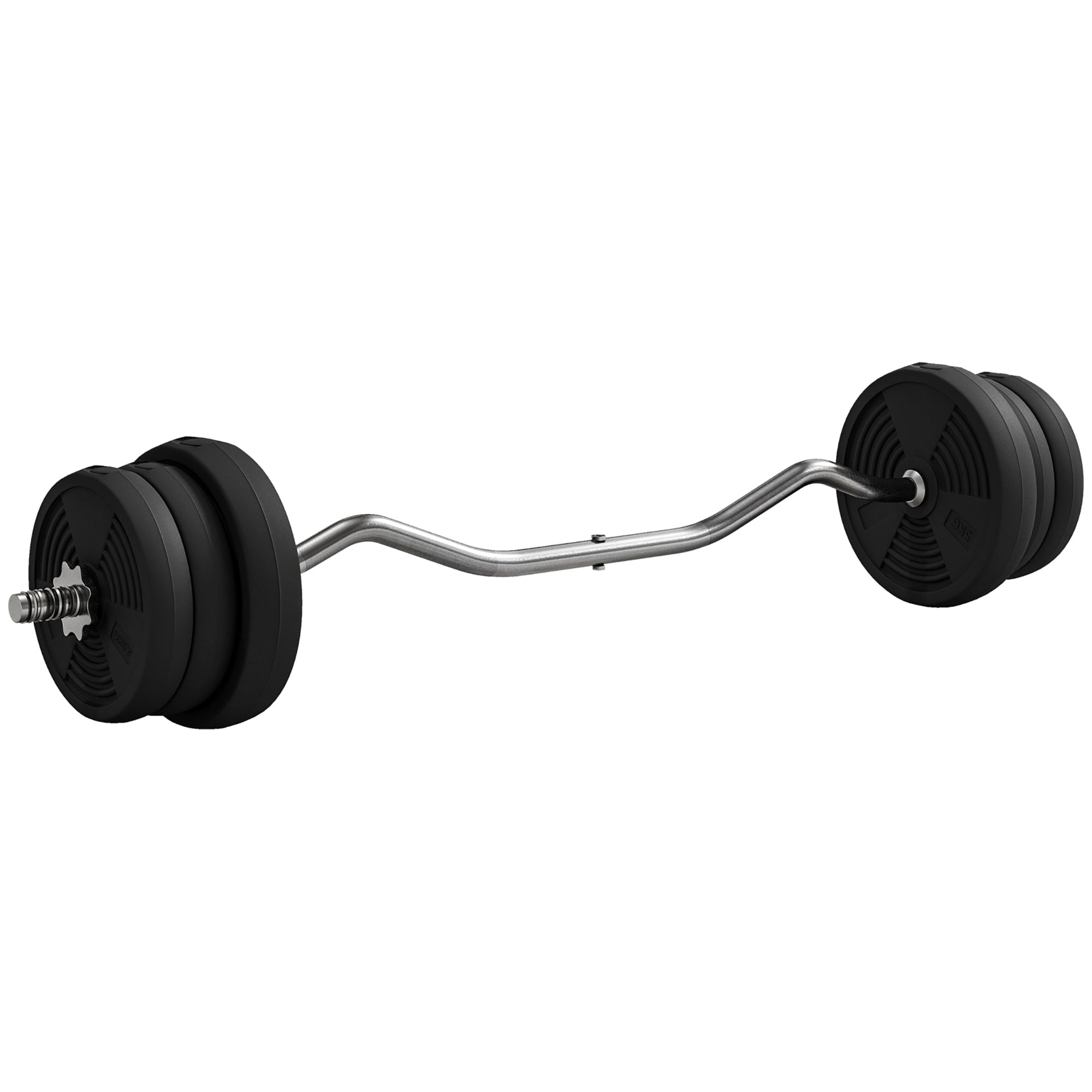 SPORTNOW 25KG Adjustable Barbell Weights Set For Home Gym Strength Tra