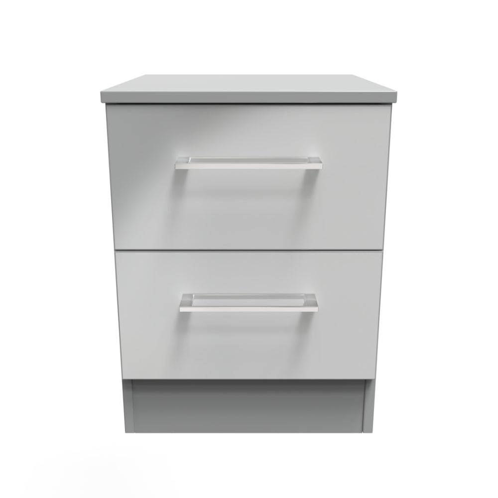 Wellington Ready Assembled Bedside Table with 2 Drawers - Uniform Matt
