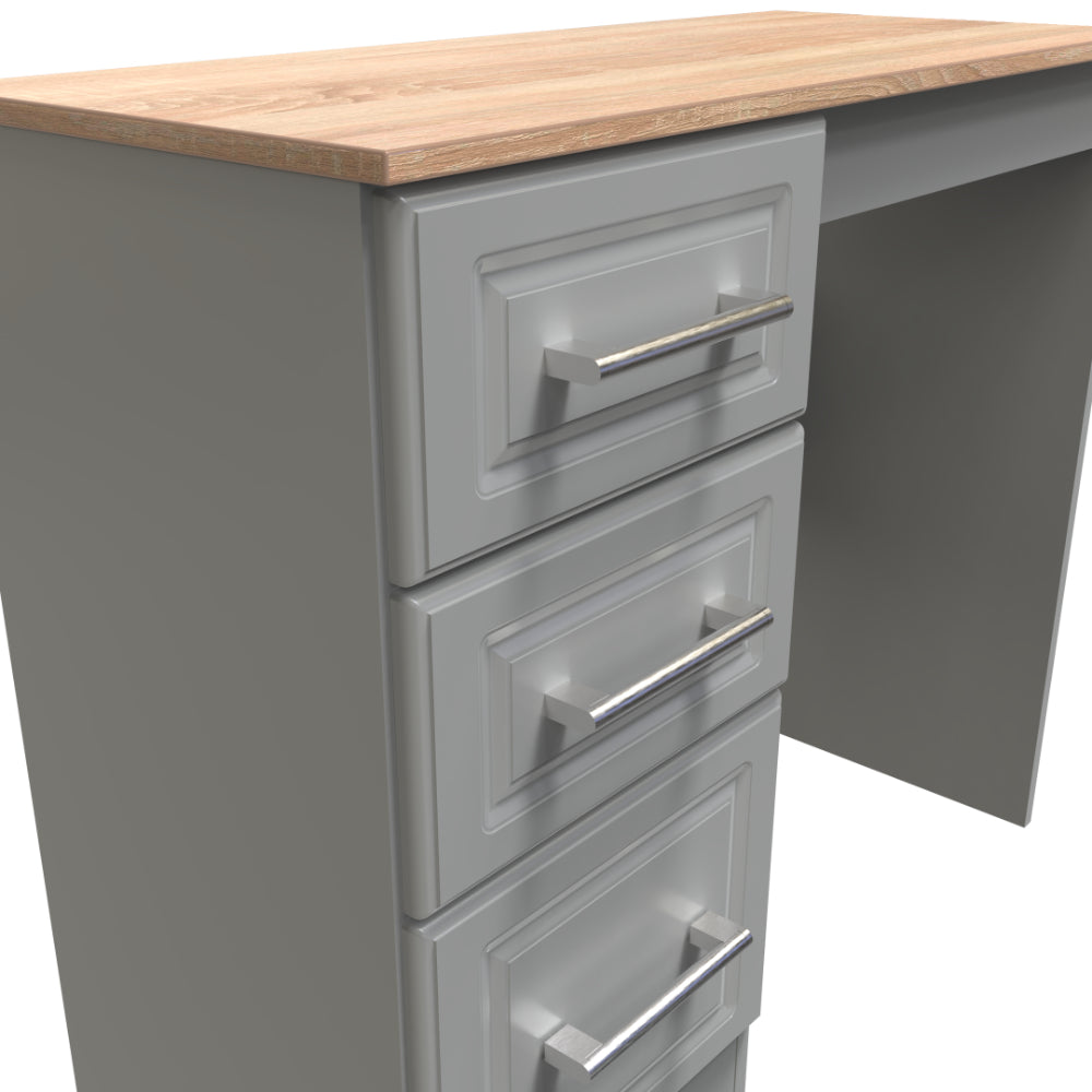 Kingston Ready Assembled Dressing Table - Dust Grey & Bardolino Oak