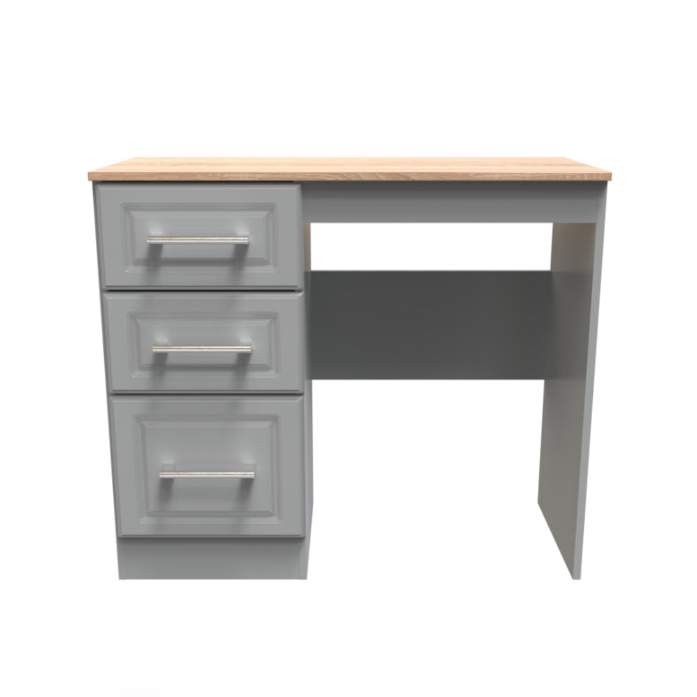 Kingston Ready Assembled Dressing Table - Dust Grey & Bardolino Oak