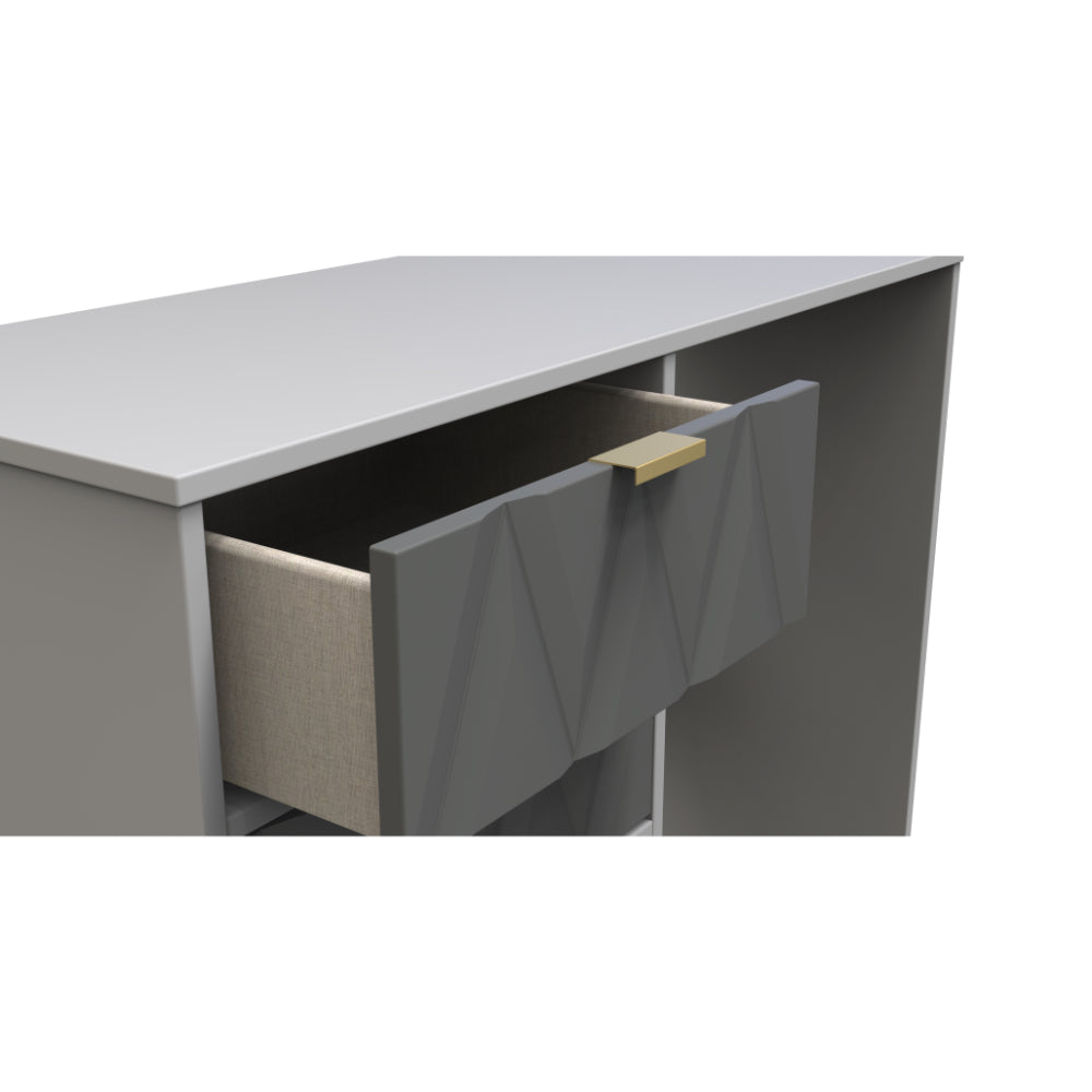 Glitz Ready Assembled Dressing Table with 4 Drawers - Shadow Matt & Gr