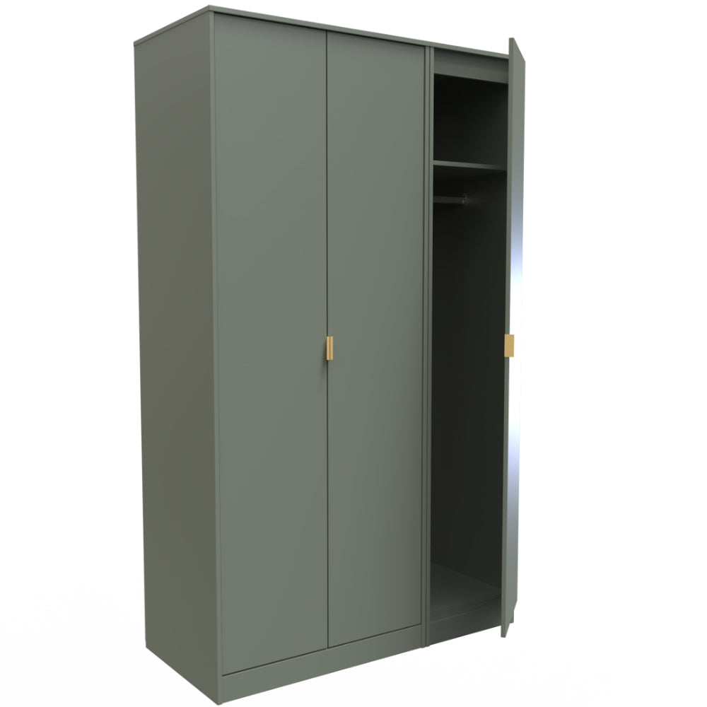 Harare Ready Assembled Wardrobe with 3 Doors - Reed Green