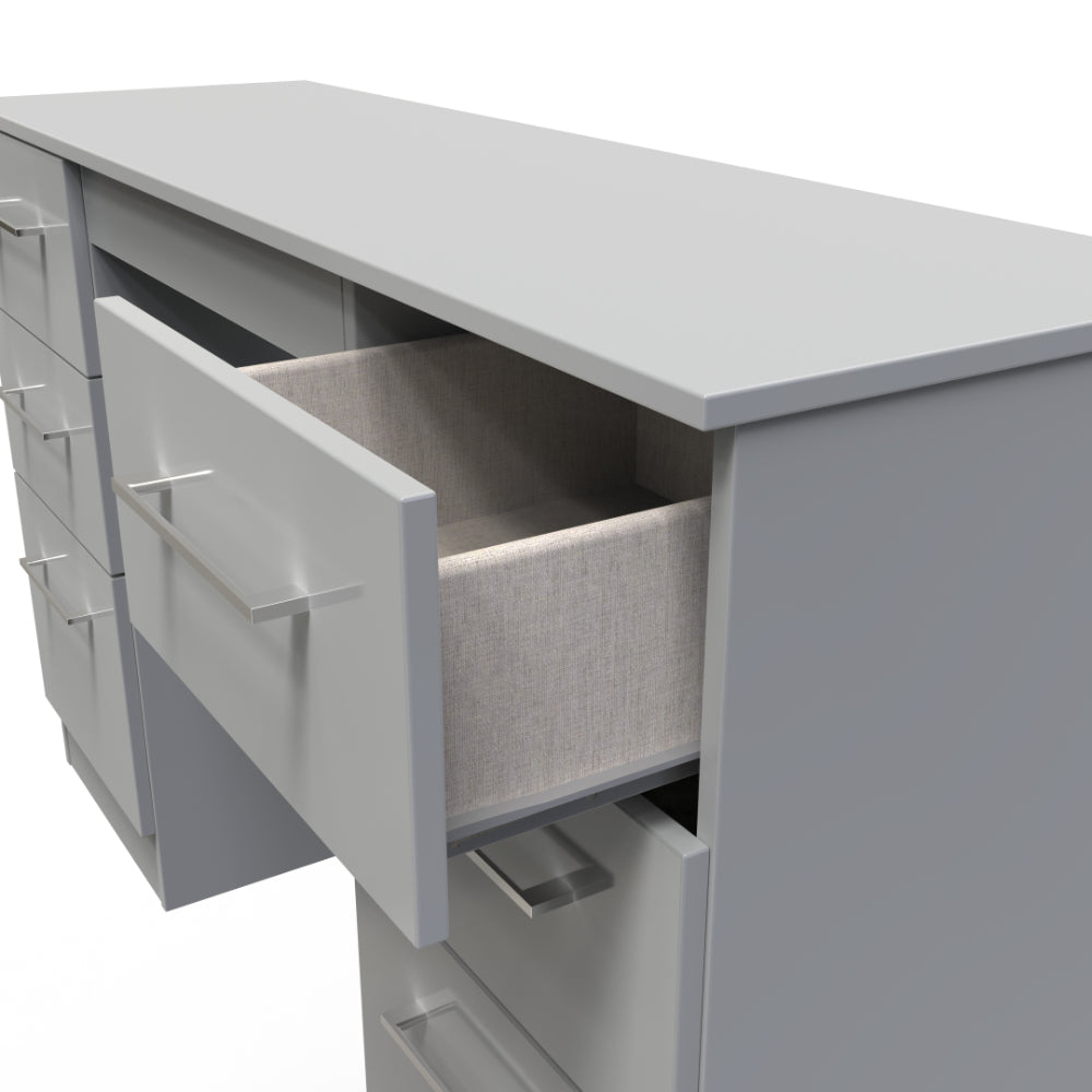 Wellington Ready Assembled Double Pedestal Desk with 6 Drawers - Unifo