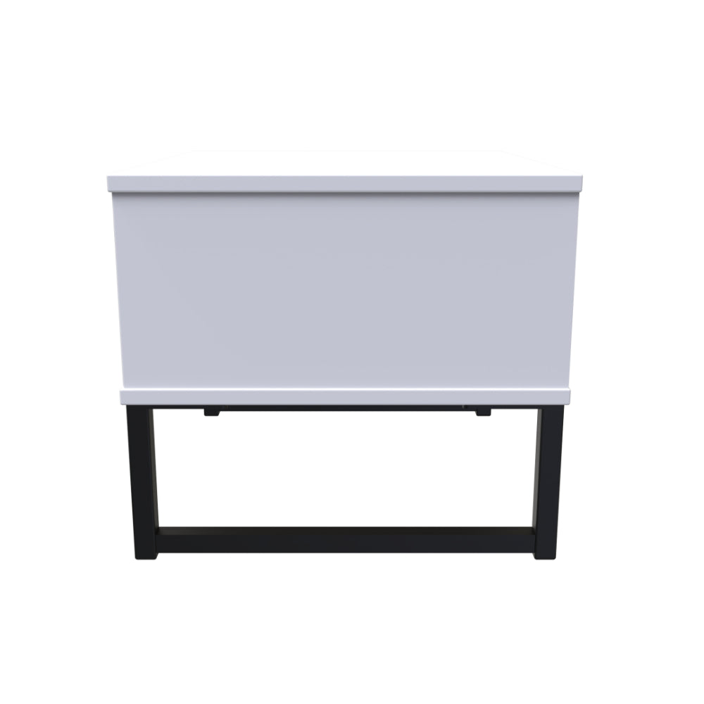 Havana Ready Assembled Bedside Table with 1 Drawer - White Matt