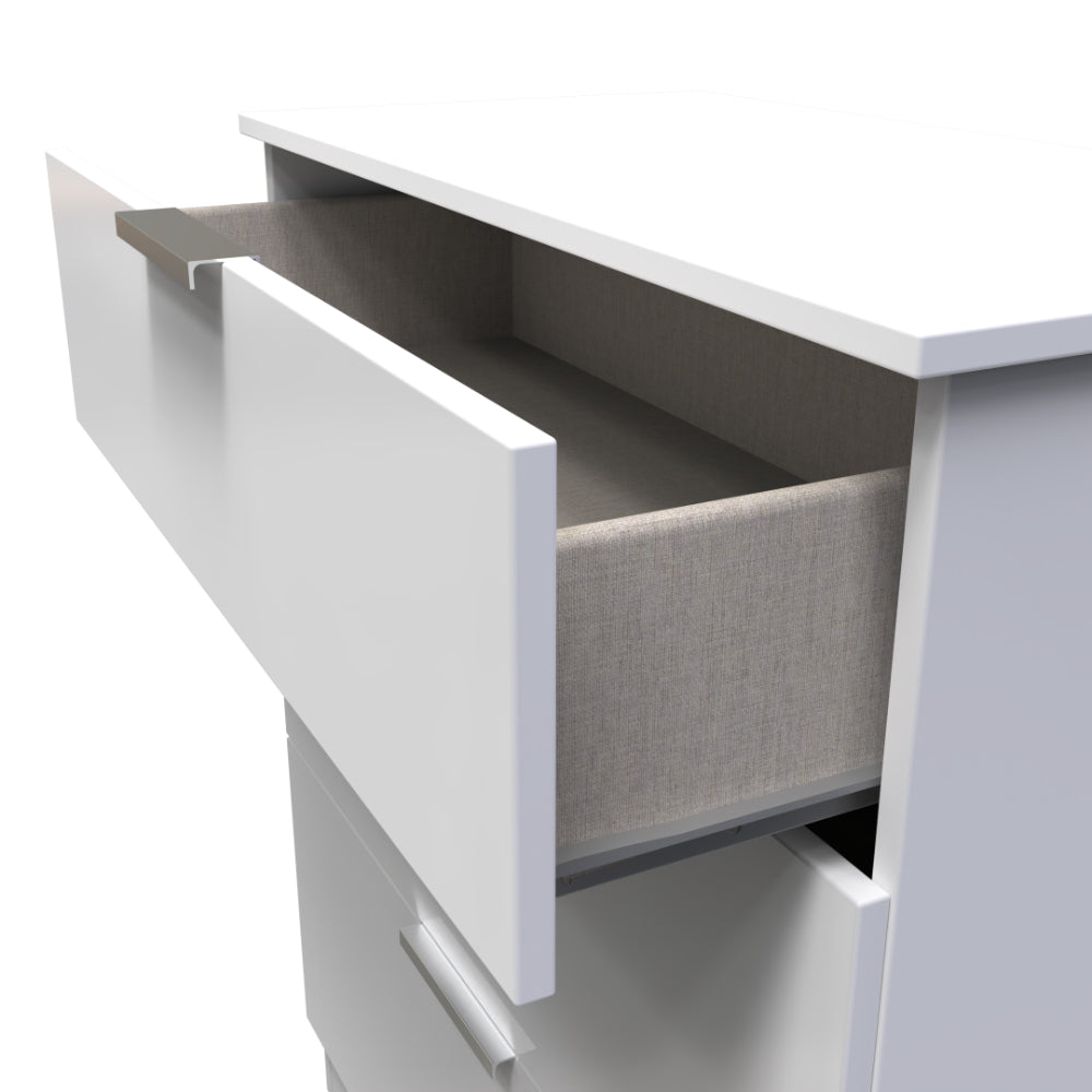 Paris Ready Assembled Deep Chest of Drawers with 3 Drawers - White Mat