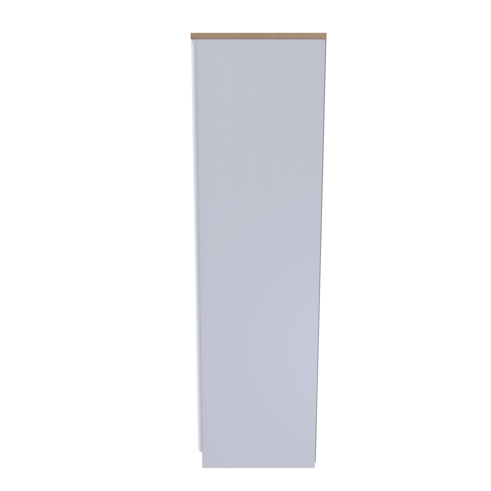 Kingston Ready Assembled Wardrobe with Triple Mirror - White Ash & Bar