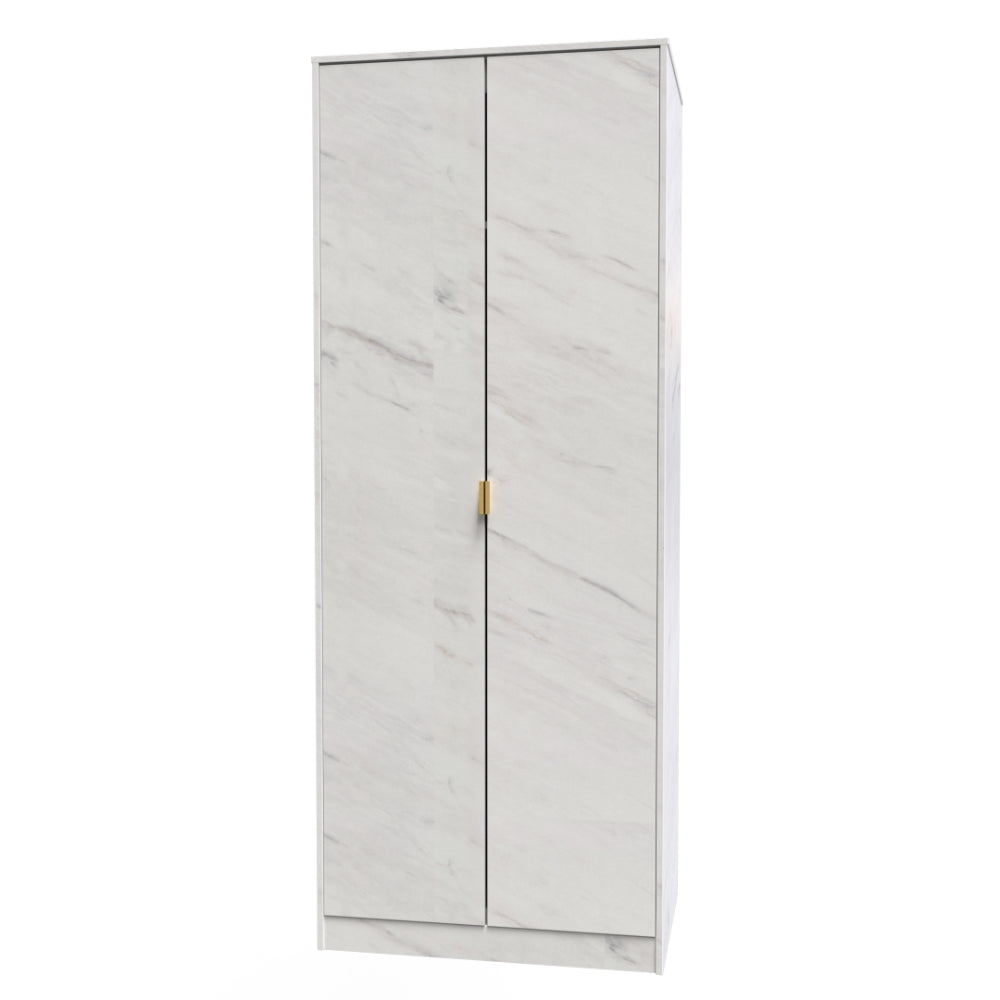 Harare Ready Assembled Wardrobe with 2 Doors - Marble