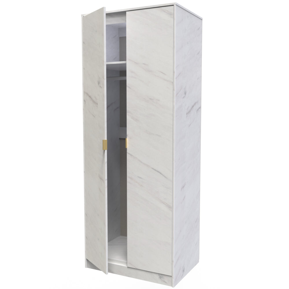 Harare Ready Assembled Wardrobe with 2 Doors - Marble
