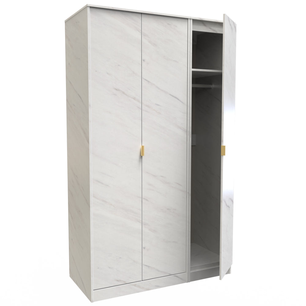 Harare Ready Assembled Wardrobe with 3 Doors - Marble