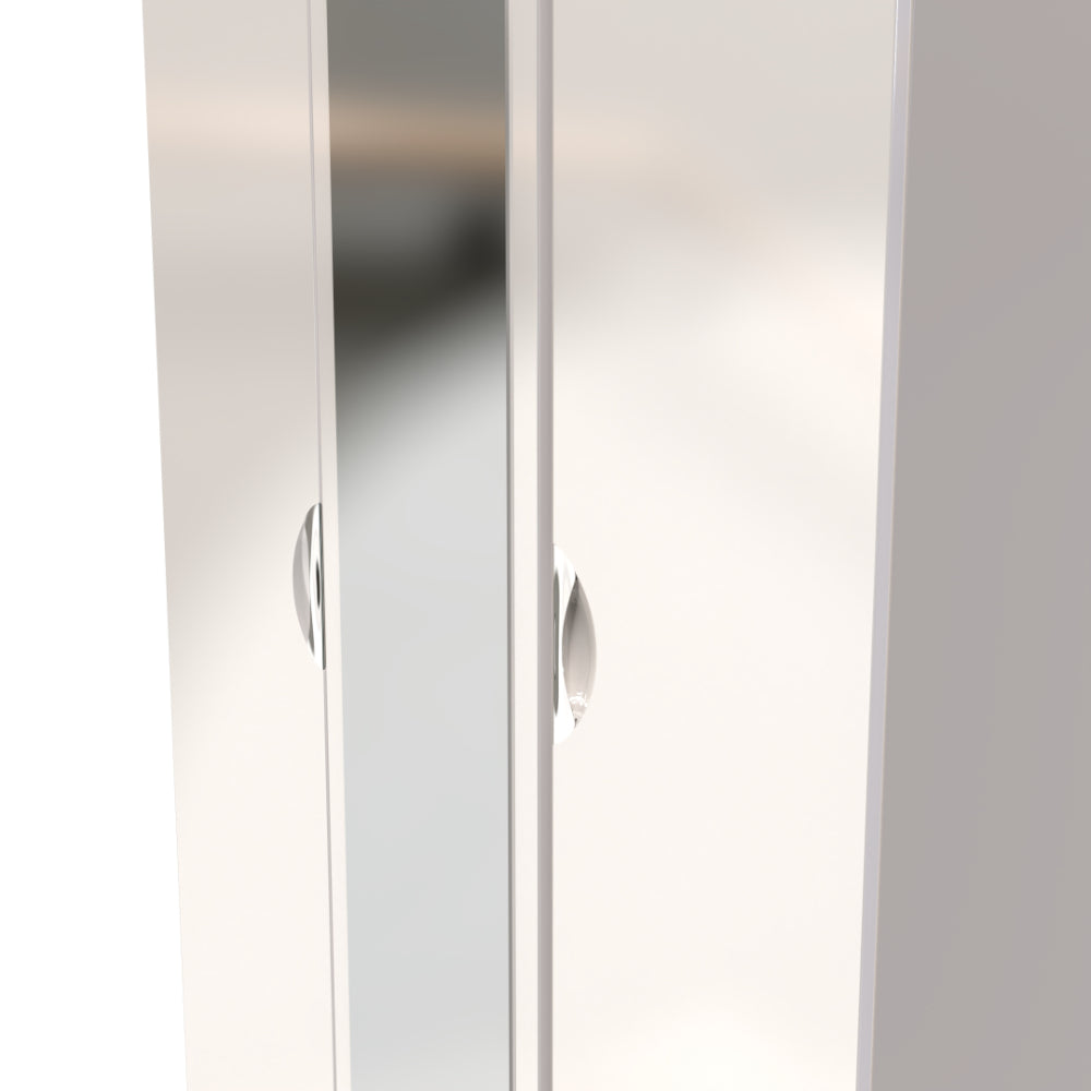 Cairo Ready Assembled Wardrobe with Triple Mirror - Kashmir Gloss & Ka