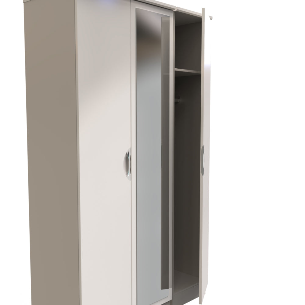 Cairo Ready Assembled Wardrobe with Triple Mirror - Kashmir Gloss & Ka