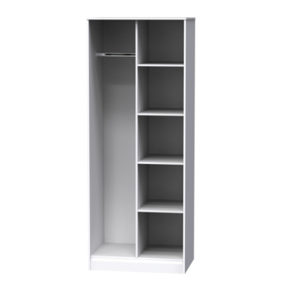 Glitz Ready Assembled Open Wardrobe - White Matt & White
