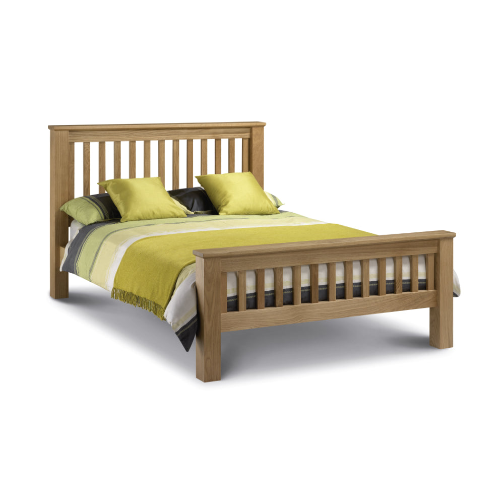 Harlow Double Bed 4ft6 1.35m With High Foot - Light Oak