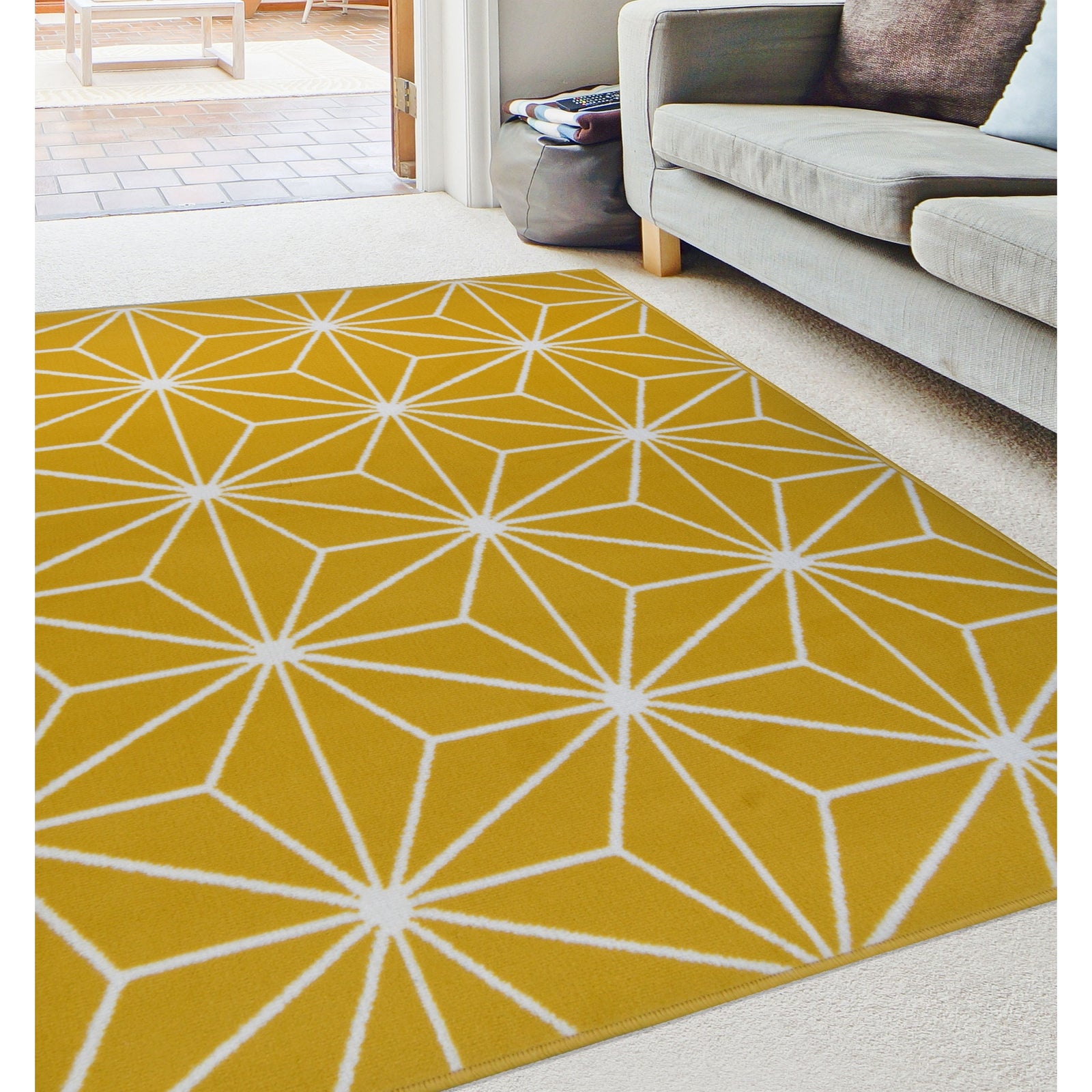 Lewis's Home Maestro Star Rugs - Ochre Yellow