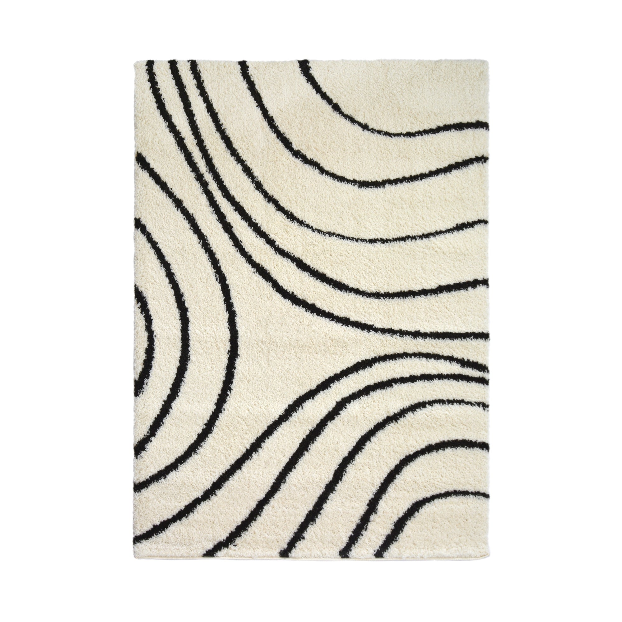 Lewis's Home Snug Swirl Rugs - Ivory & Black