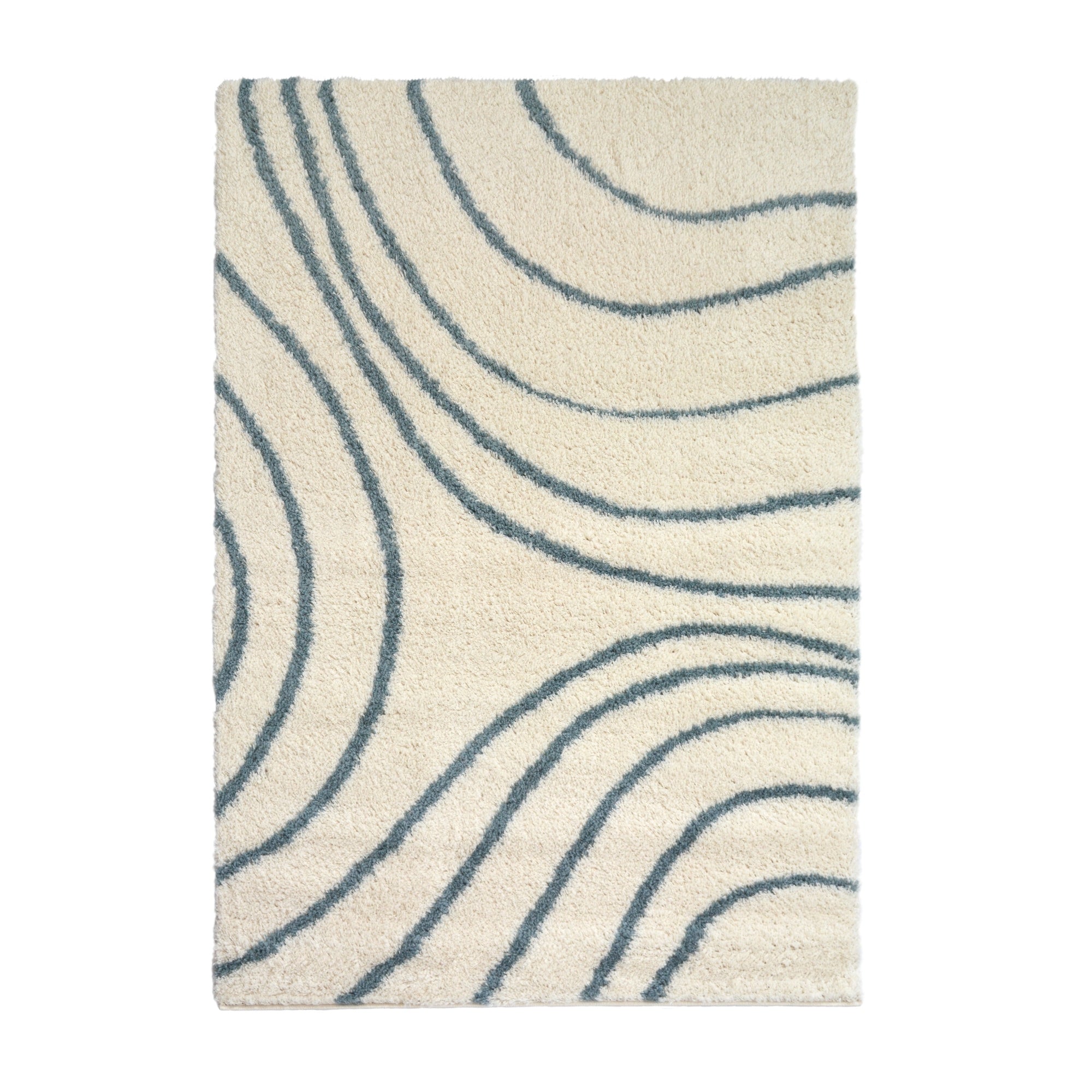 Lewis's Home Snug Swirl Rugs - Ivory & Blue