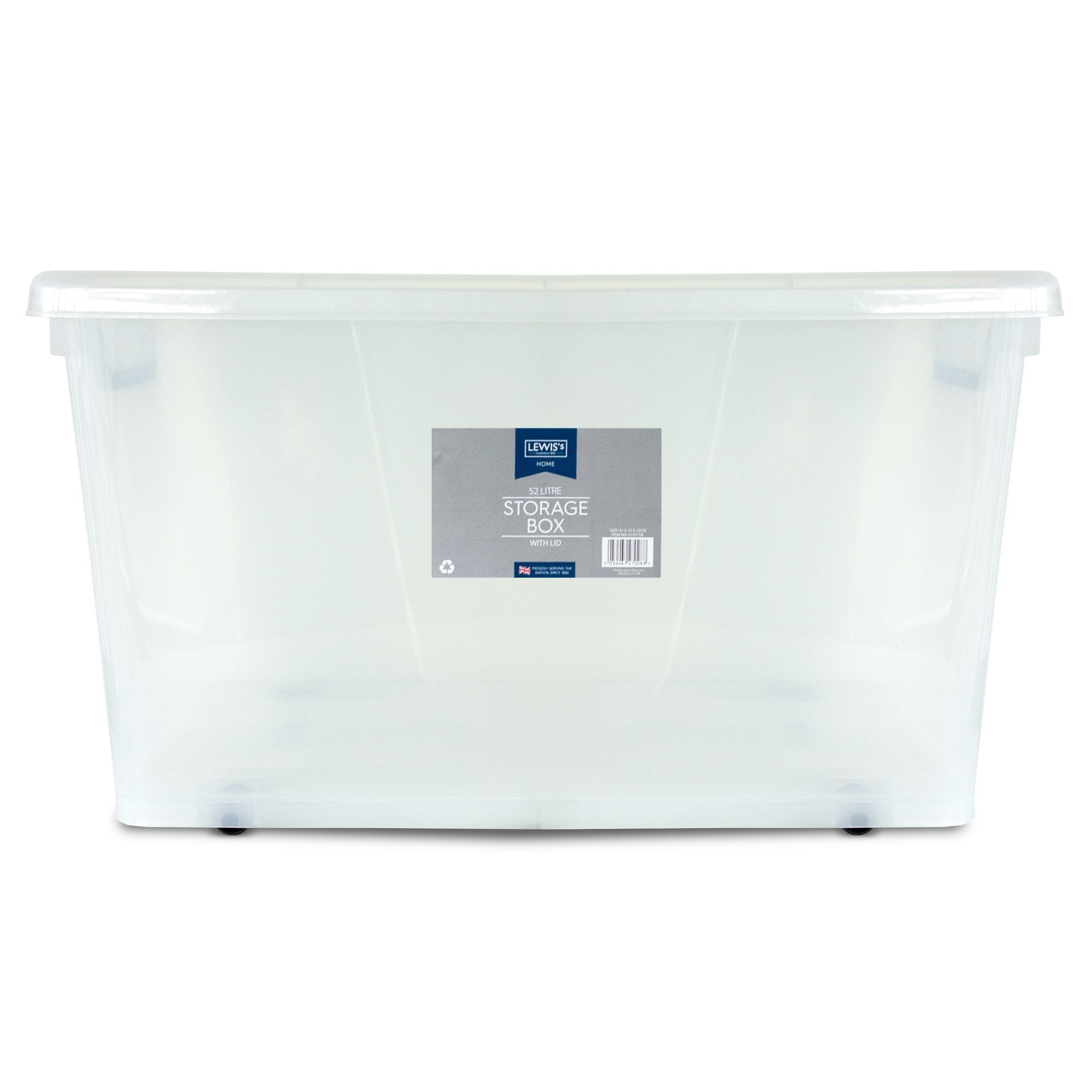 Lewis's Storage Box With Lid 52L
