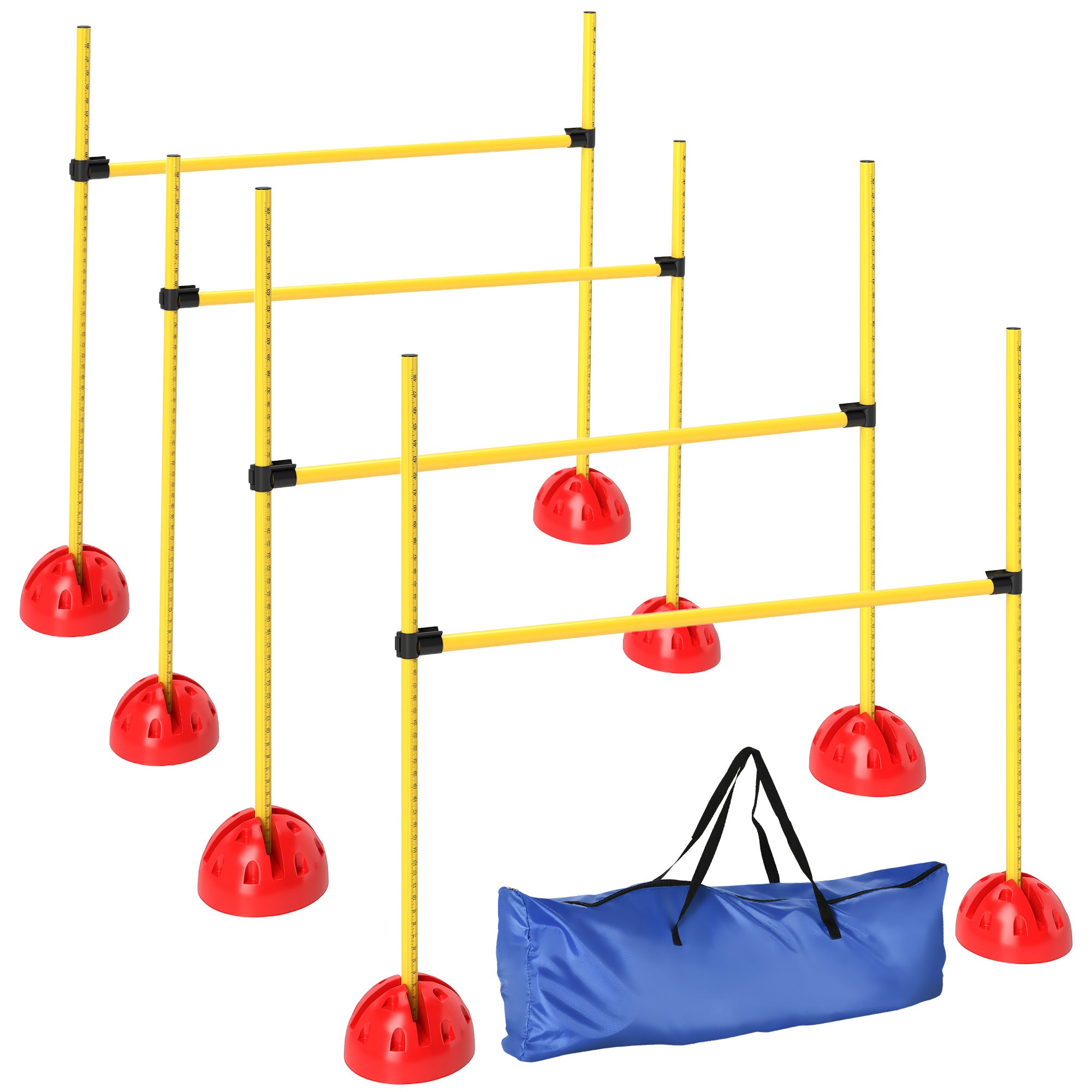 PawHut 4 Piece Dog Agility Equipment with 4 Hurdle Bar for Jump Traini
