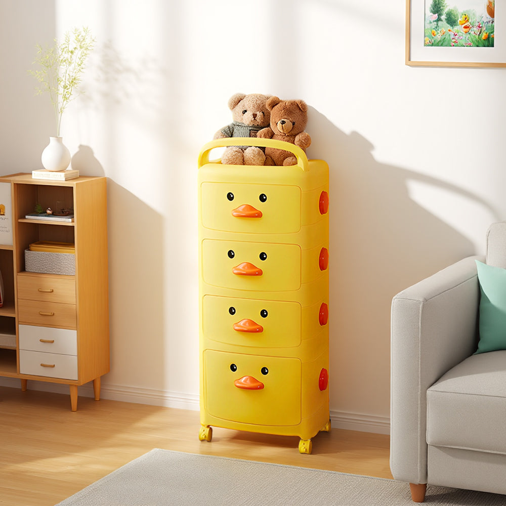 Lifeideas 4-Tier Cute Yellow Duck Storage Cart With Wheels