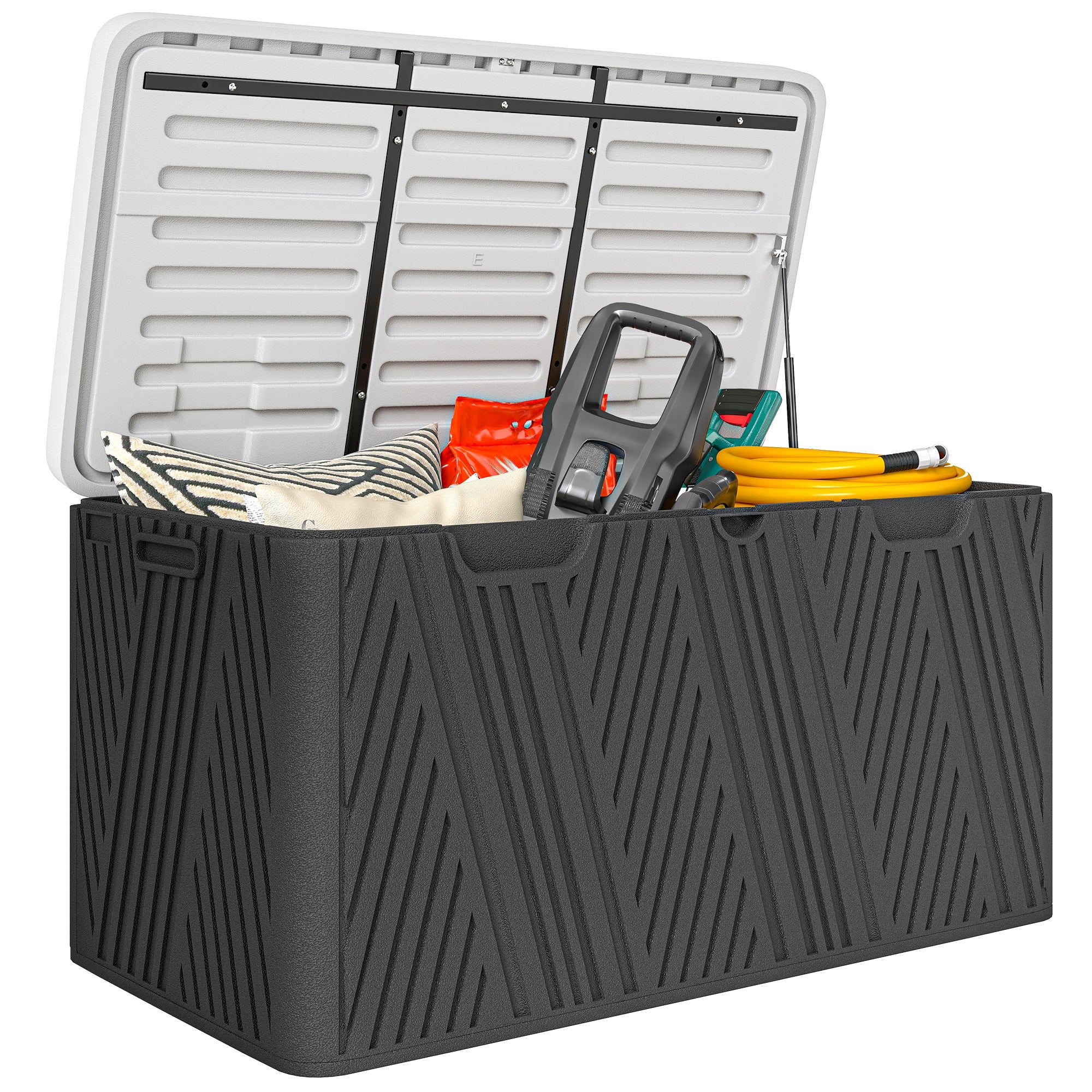 Outsunny 380L Garden Storage Box Waterproof Outdoor Storage Box Wood E