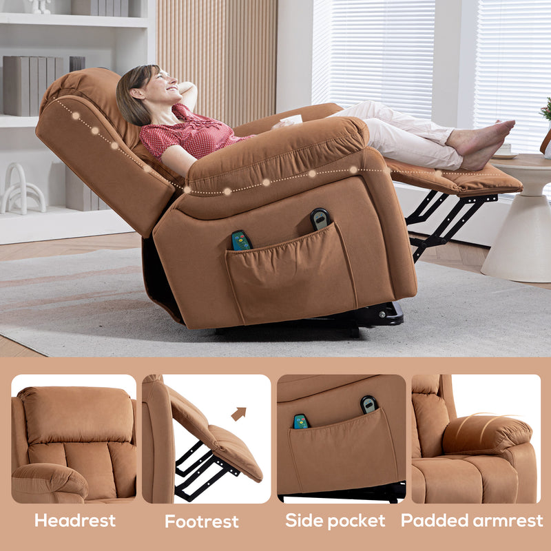 HOMCOM Lift Chair Riser and Recliner Chair with Vibration Massage Hea