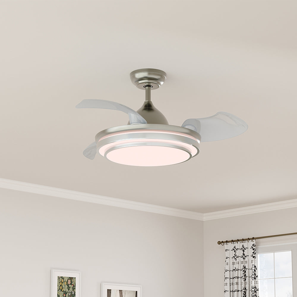 Cottonfy UK Modern 3-Blade Fan Light with Retractable Blades