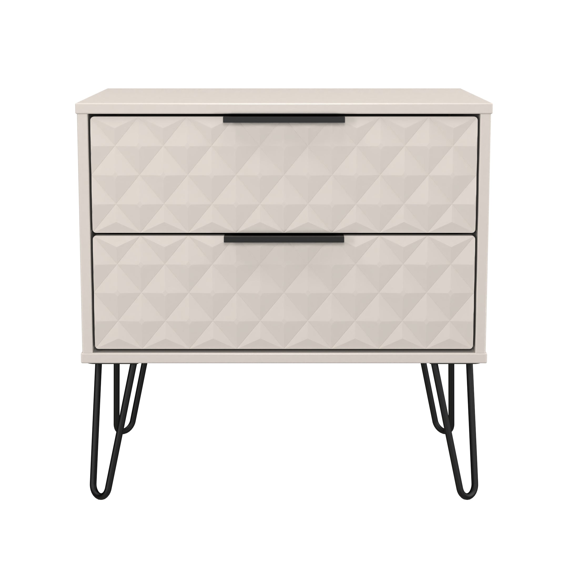 Harlequin 2 Drawer Side Table in Kashmir Matt - Ready Assembled