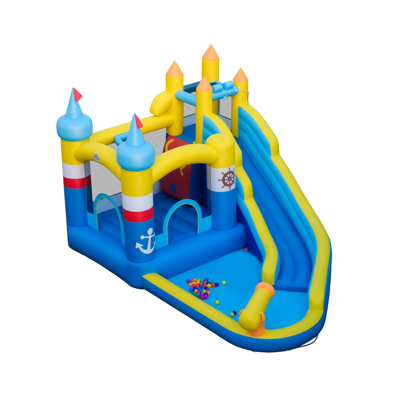 Inflatable Water Slide Kids Water Park With Splash Pool Water Cannon