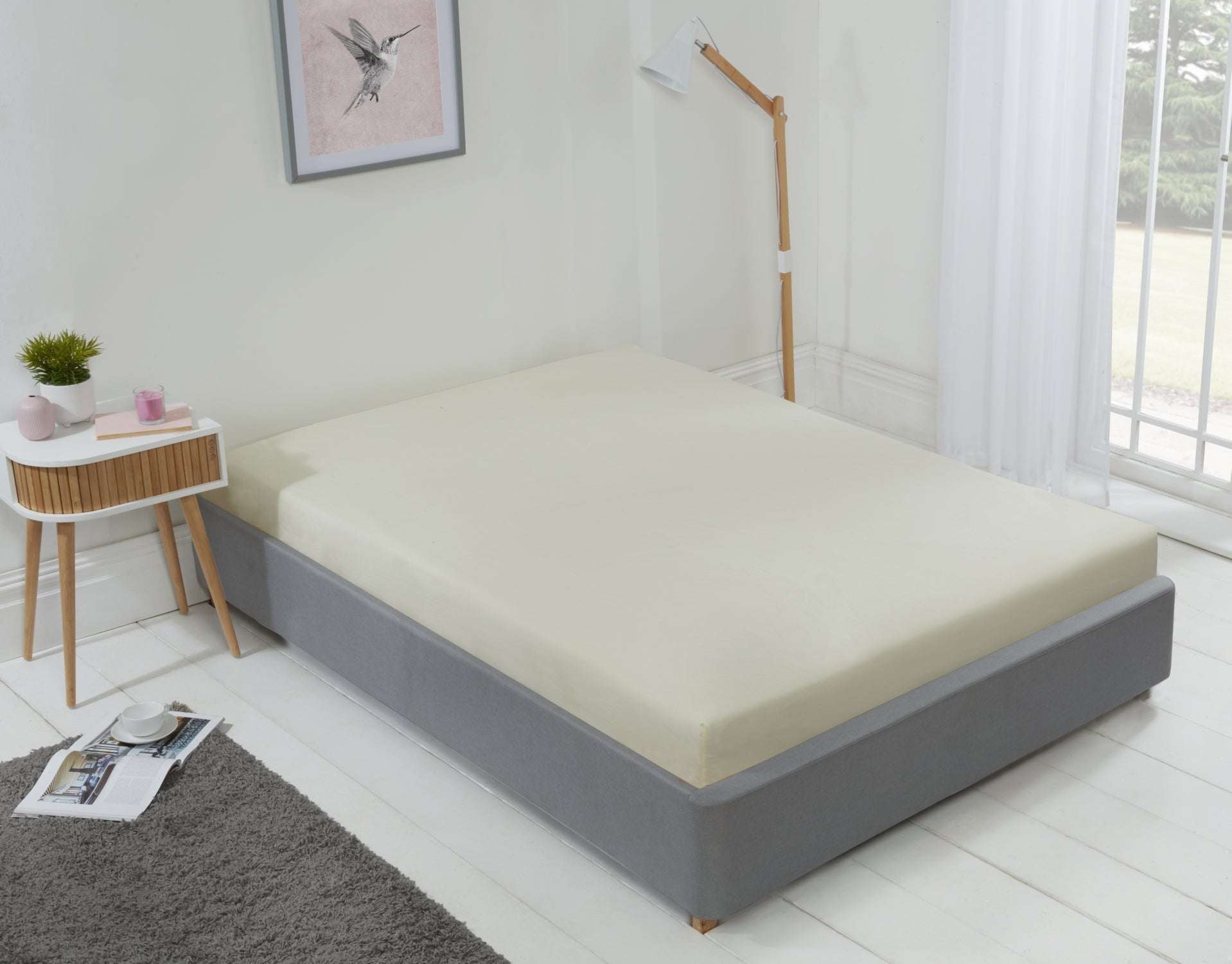 Lyla Fitted Sheet In Cream - Single Size