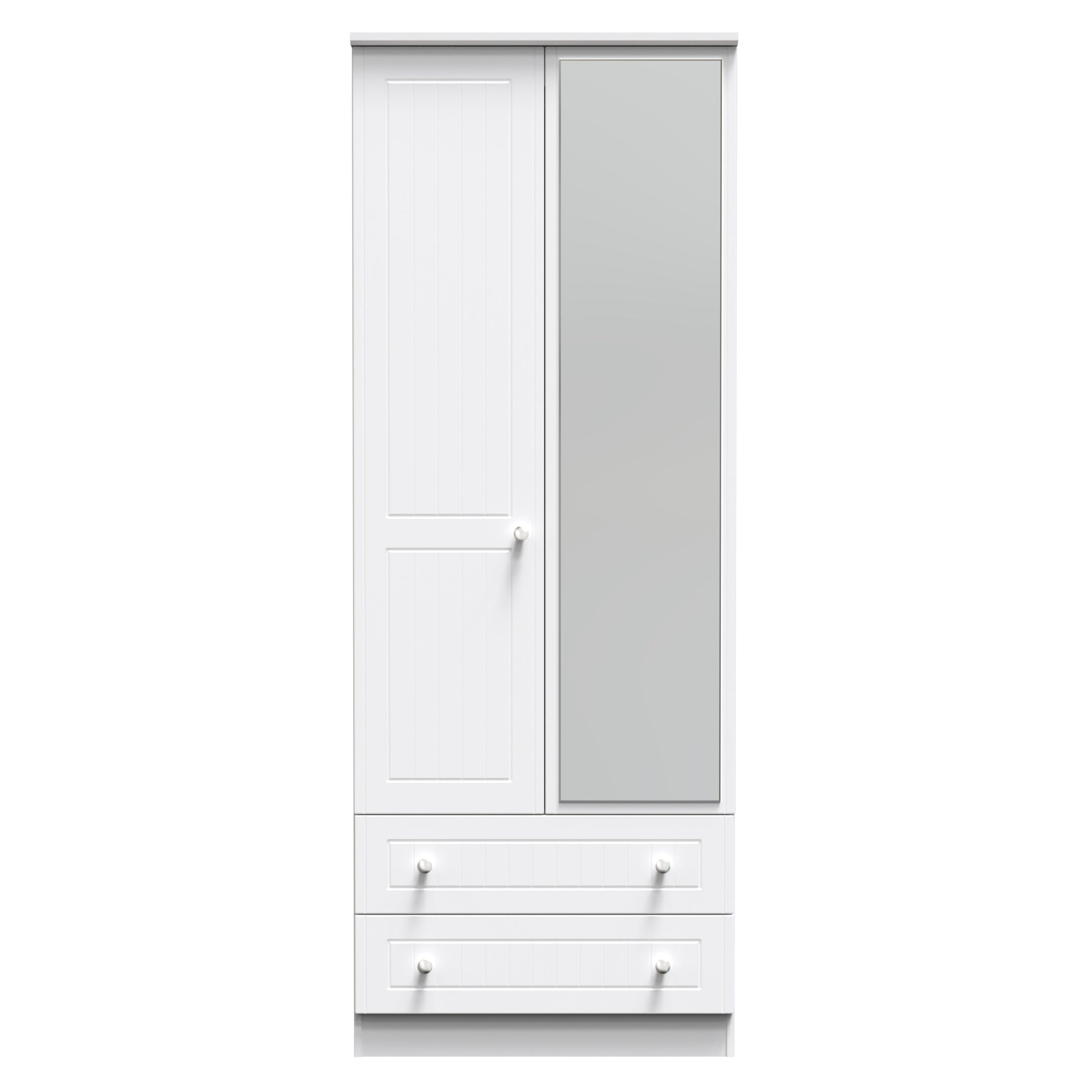 Monroe Ready Assembled Wardrobe with 2 Doors and 2 Drawers with Mirror