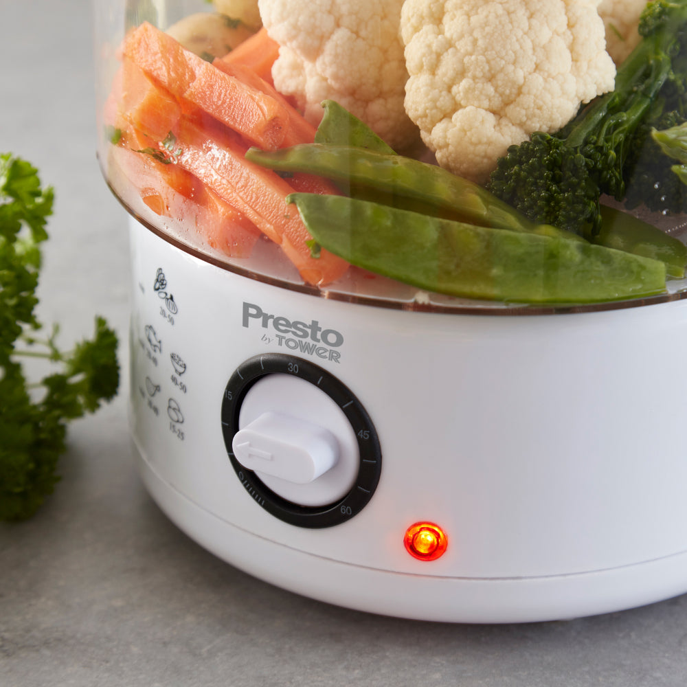 Tower Presto Steam Cooker 2 Tier - White
