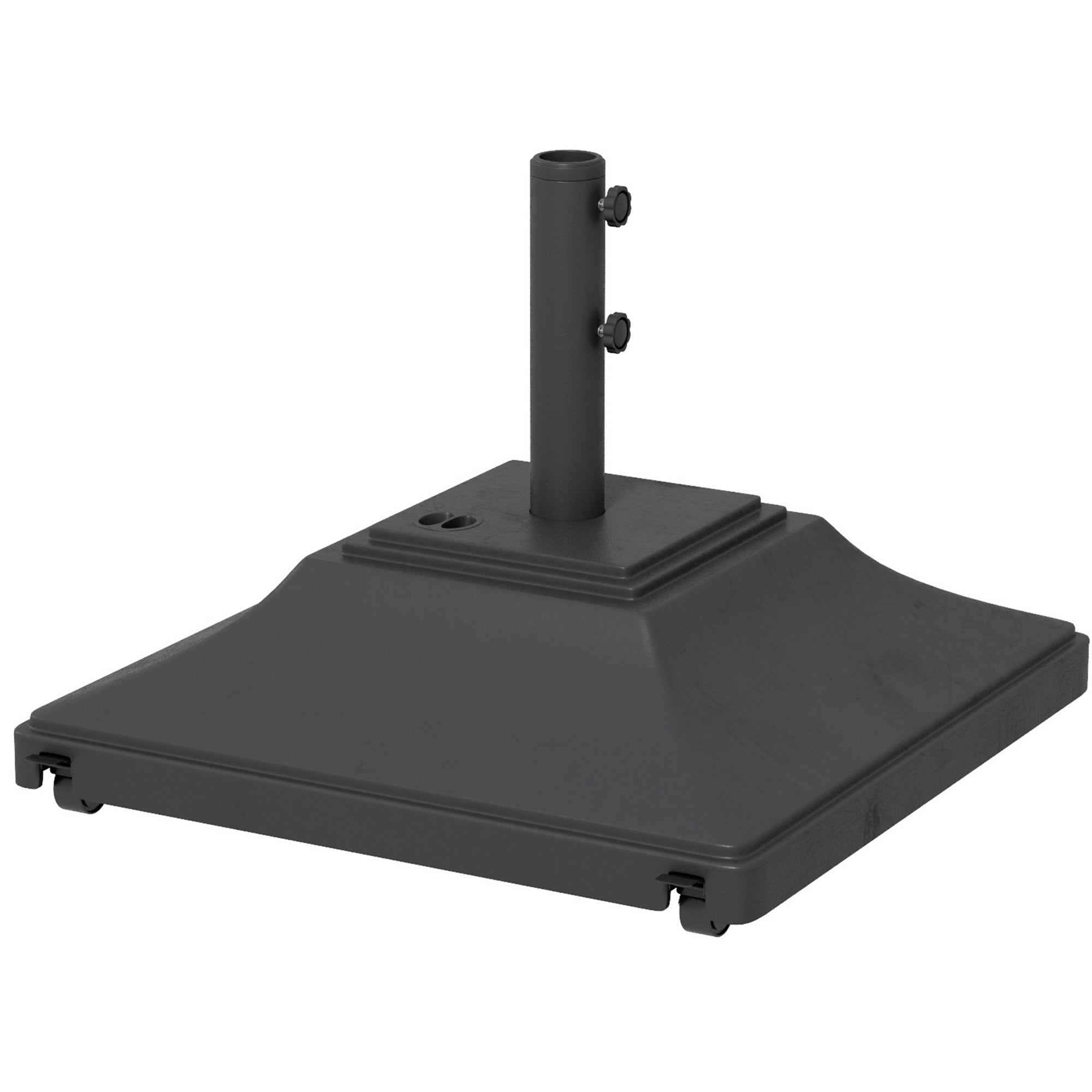 Outsunny 60kg Square Parasol Base With Wheels Fillable Plastic Umbrell