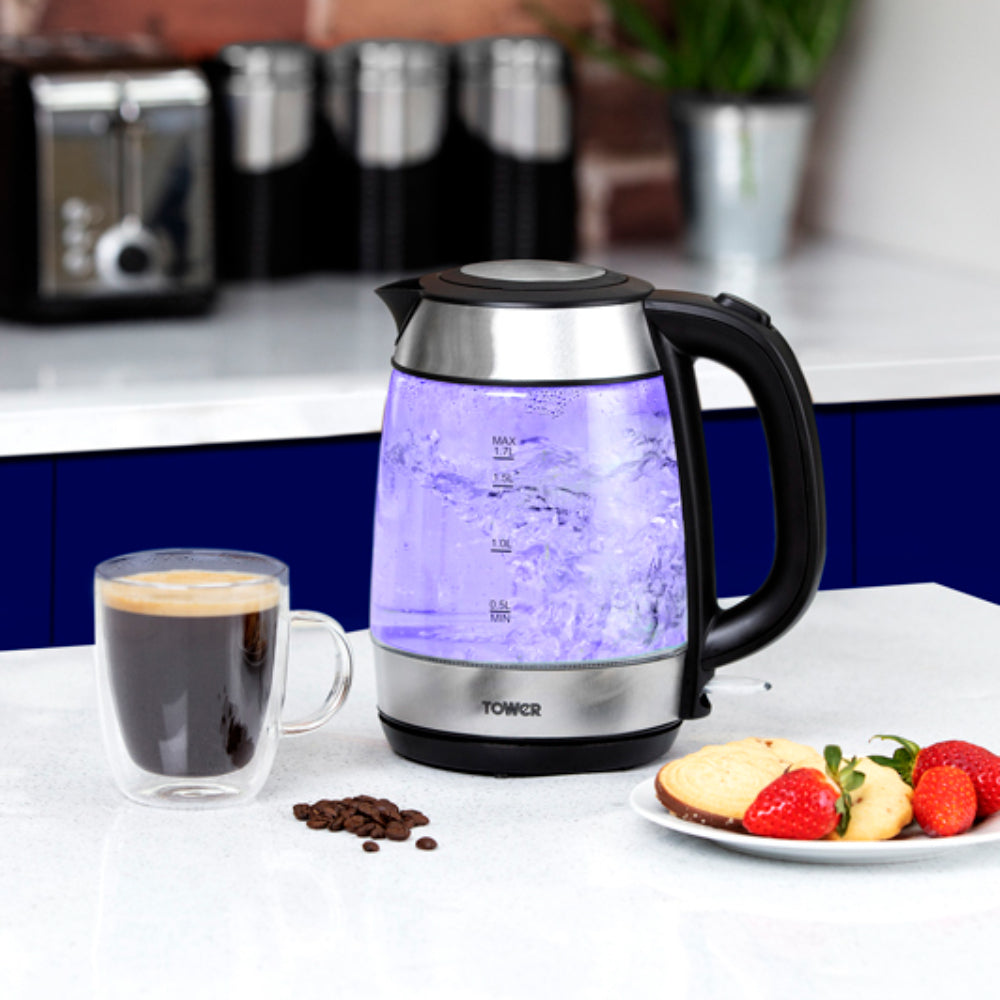 Tower Glass Kettle 3000W 1.7L - Stainless Steel