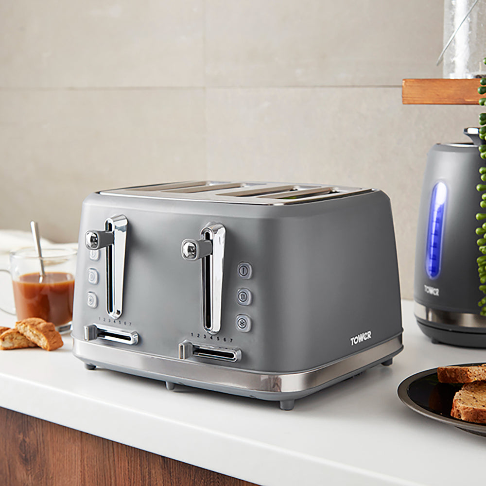 Tower Odyssey 4 Slice Toaster - Grey