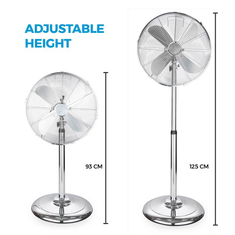 Tower Pedestal Fan with Stand 16" - Chrome