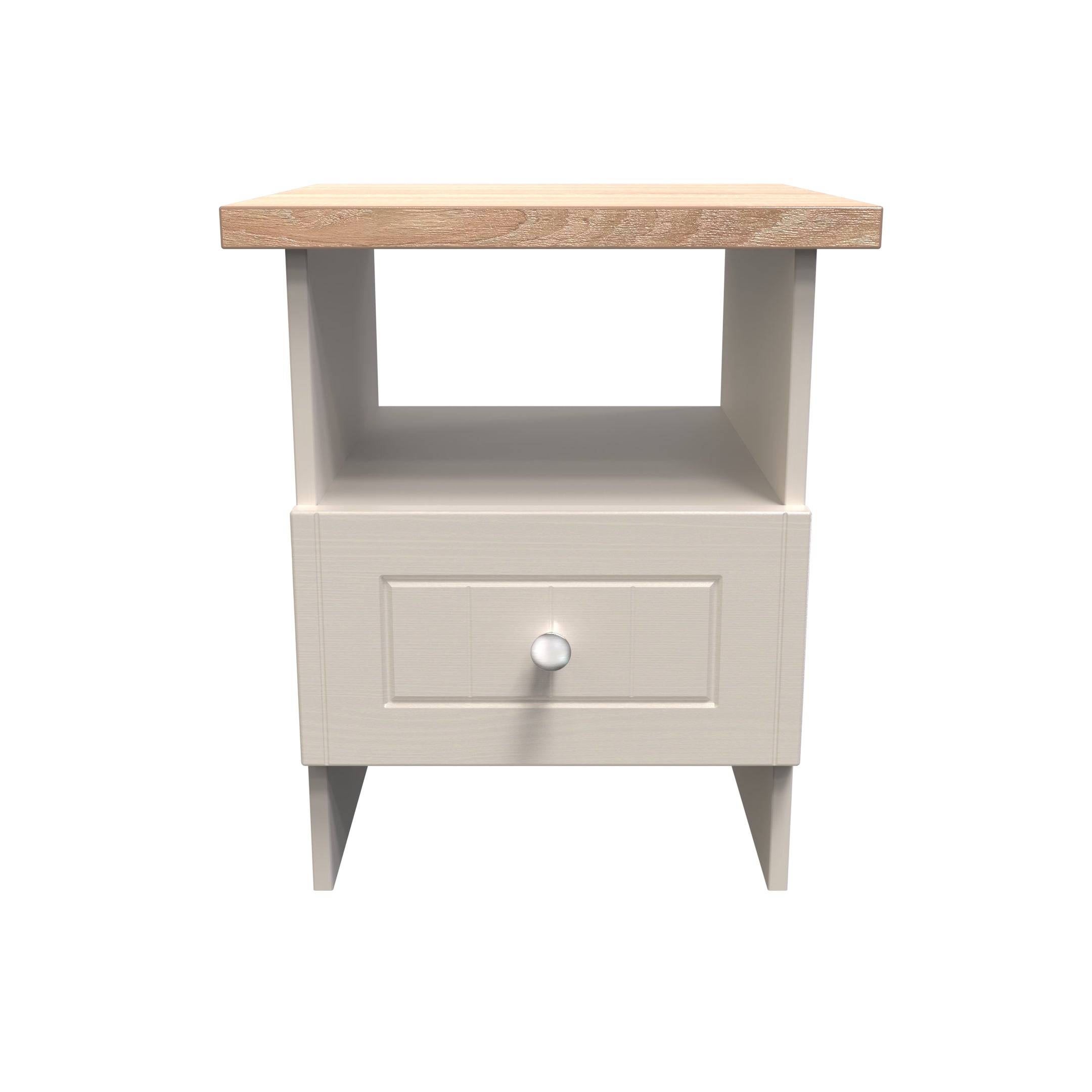 Lynton Ready Assembled Bottom Drawer Lamp Table In Kashmir Ash & Bardo