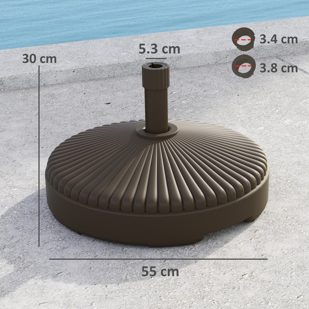 Outsunny Garden Parasol Base, 28kg Sand Filled, 23kg Water Filled, Bro