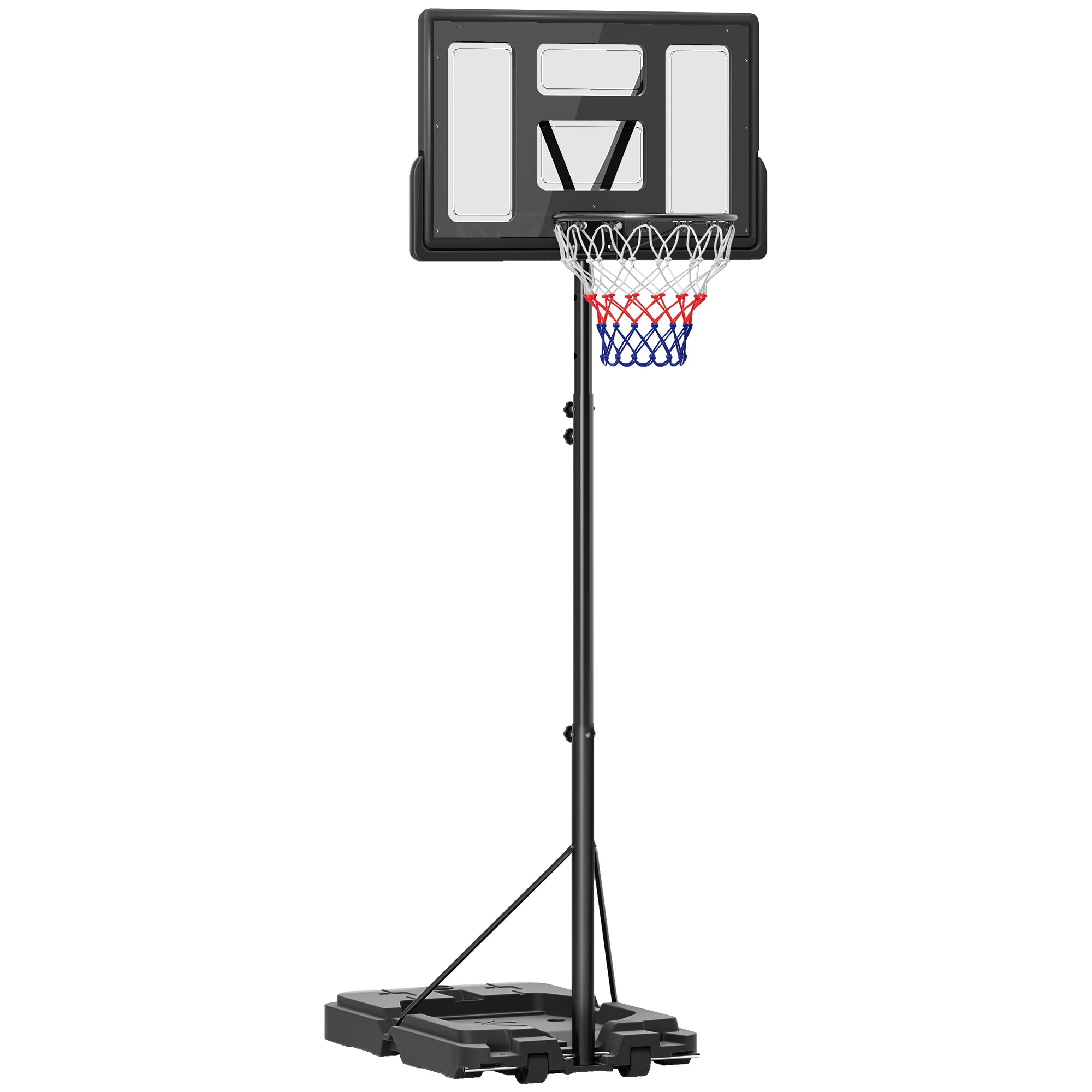 SPORTNOW 2.3-3.05m Basketball Hoop and Stand with Weighted Base and Wh