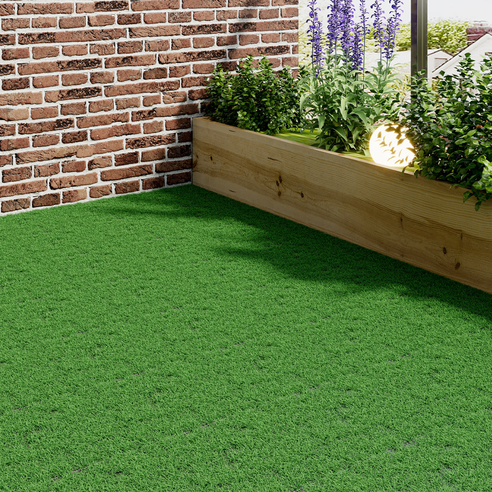 Breeins Interlocking Green Lawn Grass Tile Set